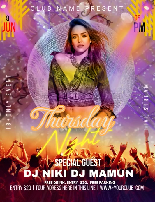 Thursday night party Template | PosterMyWall