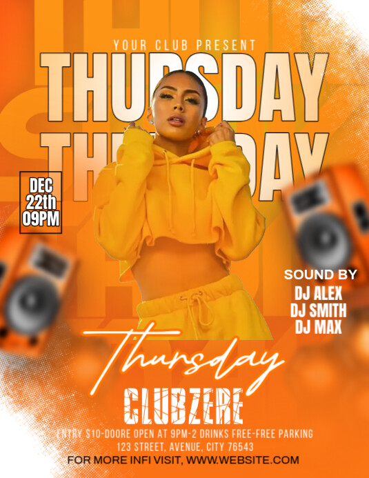 THURSDAY NIGHT PARTY Template | PosterMyWall