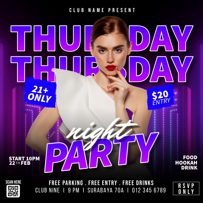 Copy of Thursday Night Party | PosterMyWall