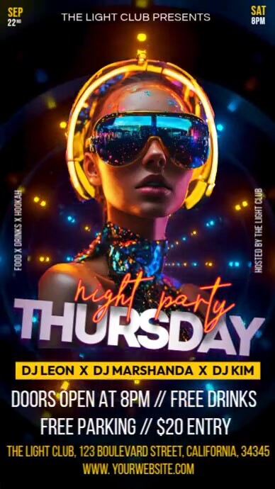 Thursday Night Party Template | PosterMyWall