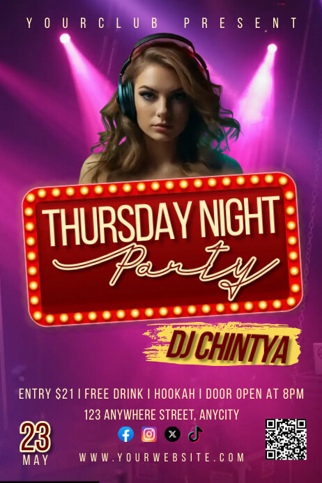 Thursday Night Party Template | PosterMyWall