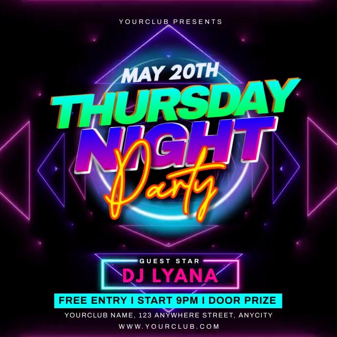 Copy of Thursday Night Party | PosterMyWall