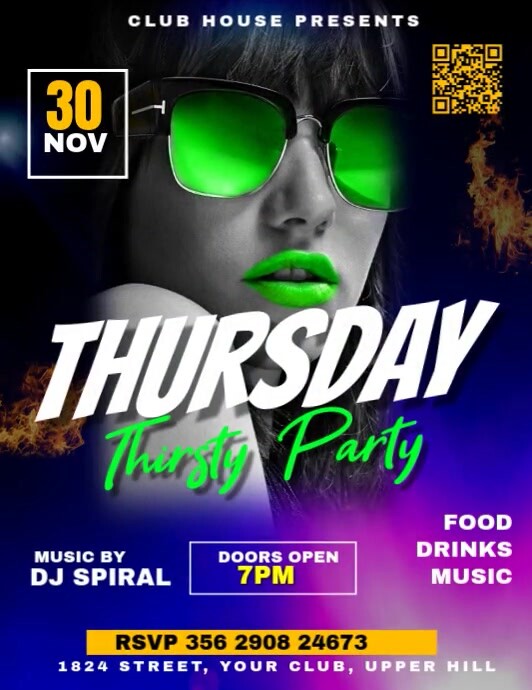 thursday night party Template | PosterMyWall