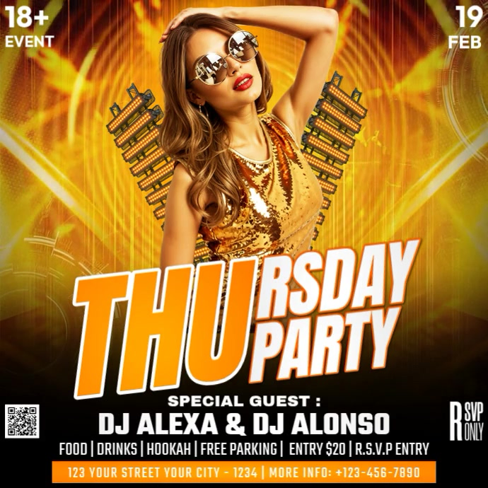 Thursday Night Party Template | PosterMyWall