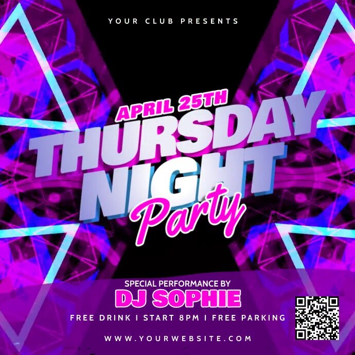 Thursday Night Party Template | PosterMyWall