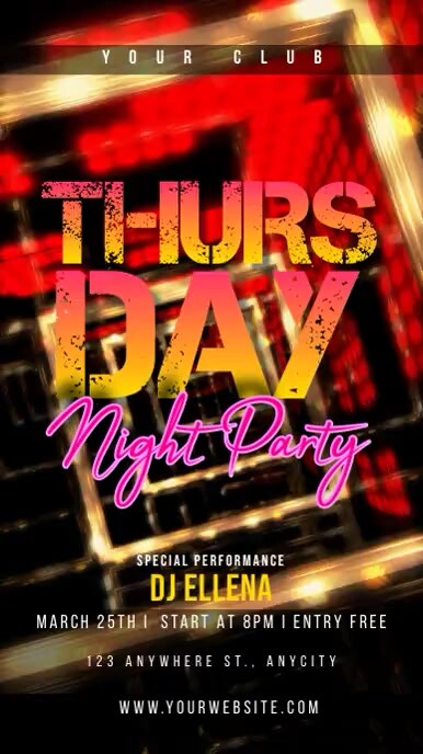 Thursday Night Party Template | PosterMyWall