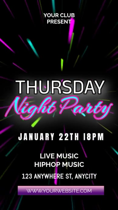 Thursday night party Template | PosterMyWall
