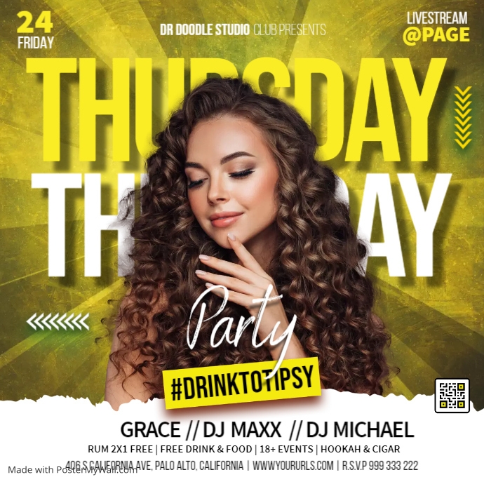 Thursday Night Party Template Postermywall