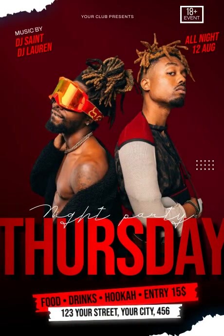Plantilla de Thursday Night Party | PosterMyWall