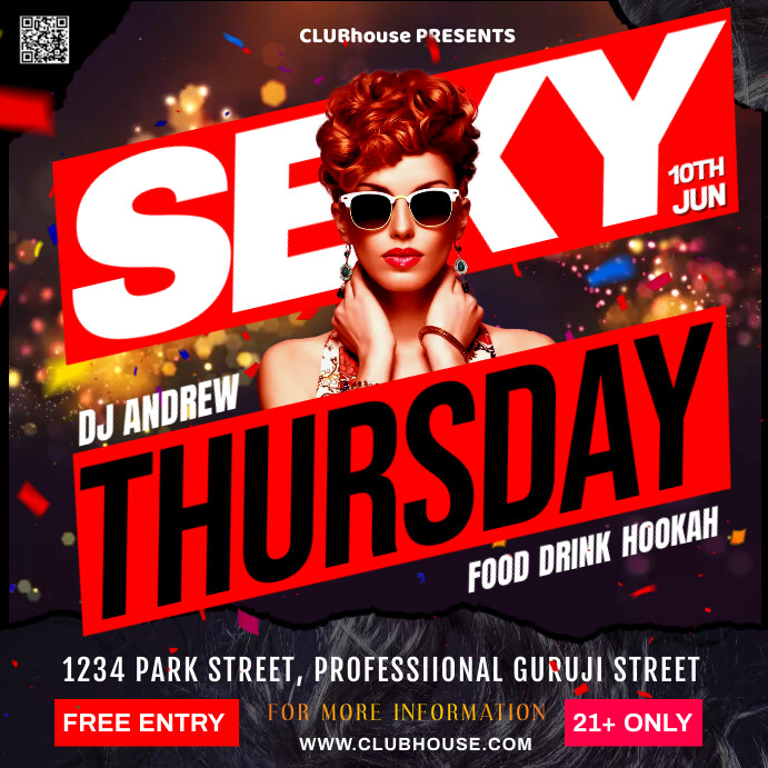 thursday night party Template | PosterMyWall