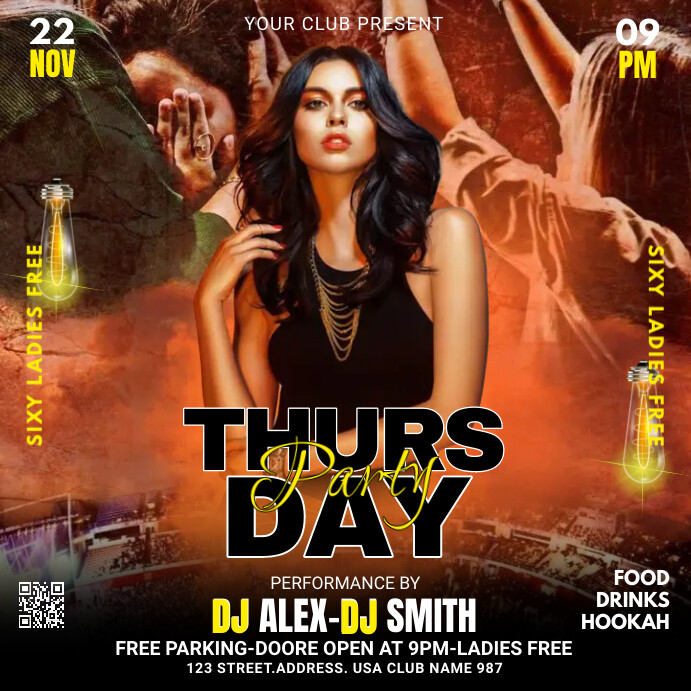 Plantilla de Thursday night party | PosterMyWall