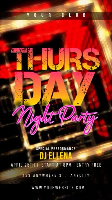Plantilla de Thursday Night Party | PosterMyWall