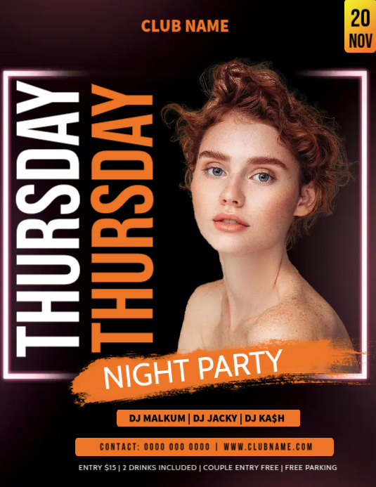 Thursday Night Party Flyer Modelo | PosterMyWall