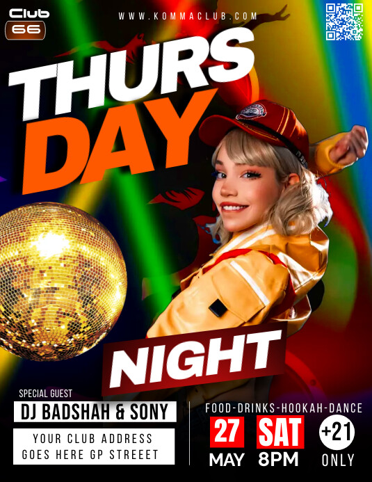 thursday night party flyer Template | PosterMyWall