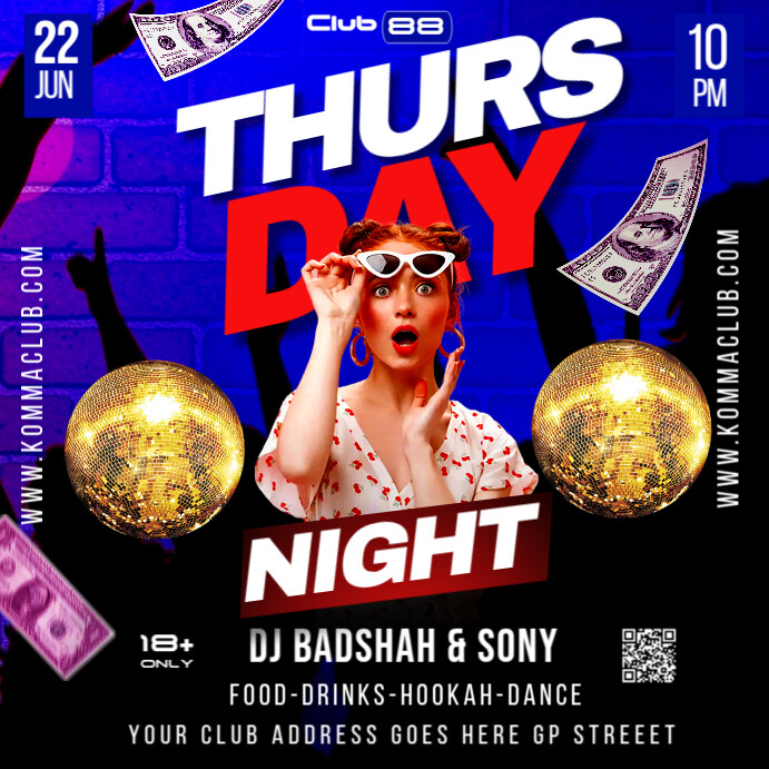 Thursday night party flyer Template | PosterMyWall