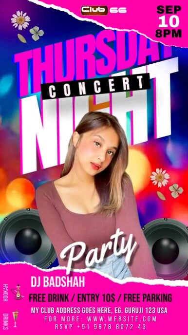 thursday night Party Social Media Ads Template | PosterMyWall