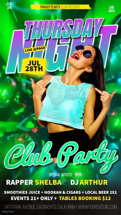 Thursday Night Party Video Template | PosterMyWall