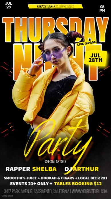 Thursday Night Party Video Template | PosterMyWall