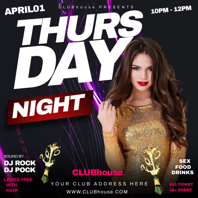 Plantilla de thursday night sexy party | PosterMyWall