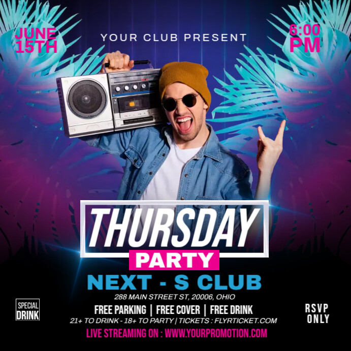 Plantilla de Thursday Party Ads | PosterMyWall