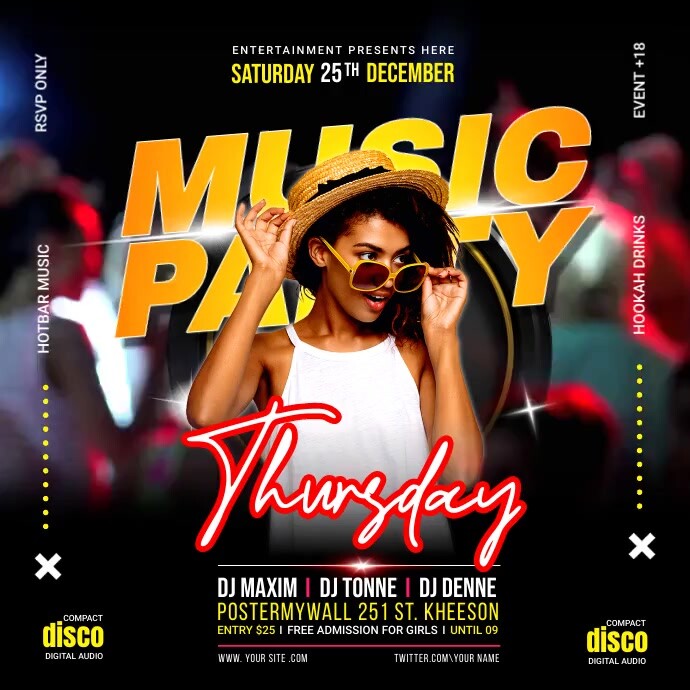 THURSDAY PARTY Template | PosterMyWall
