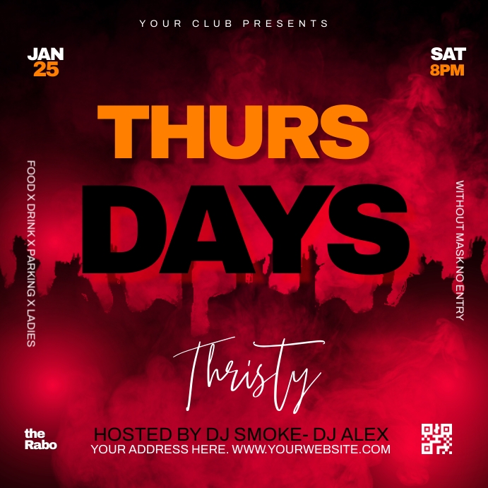 Copy of thursday party | PosterMyWall