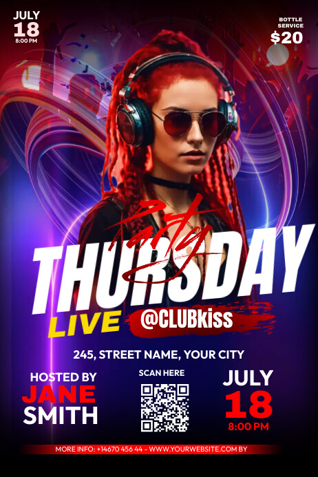 Thursday Party Poster Template | PosterMyWall