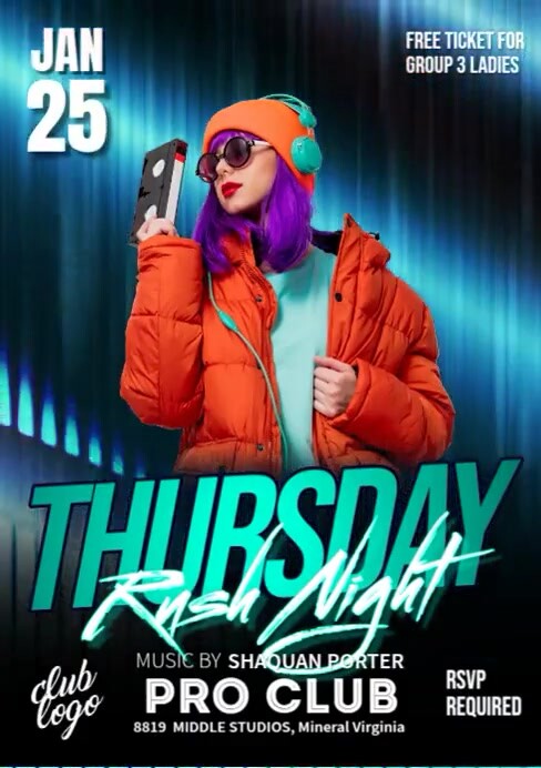 Thursday Rush Night Template | PosterMyWall