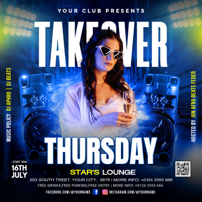 thursday takeover night Template | PosterMyWall