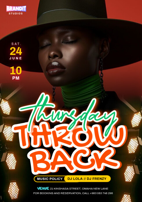 Thursday Throw Back Event Party Flyer A4 Template | PosterMyWall