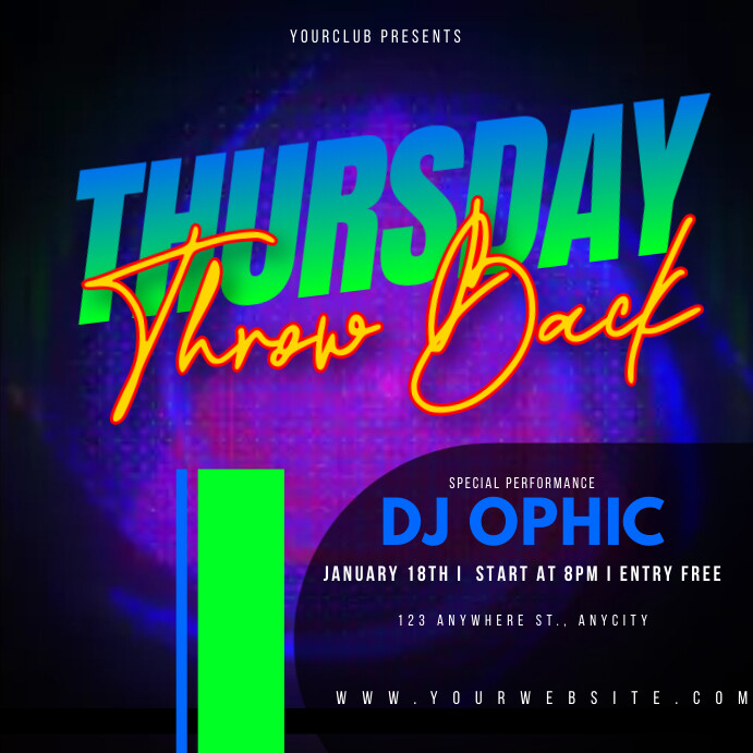 Thursday Throw Back Party Template | PosterMyWall