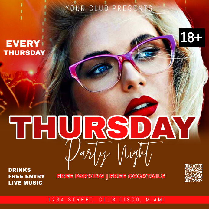 Plantilla de thursday turn up | PosterMyWall