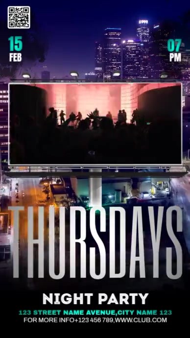 Thursdays Party Billboard Template | PosterMyWall