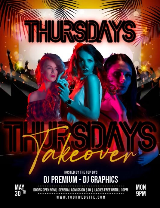 thursdays takeover party Template | PosterMyWall