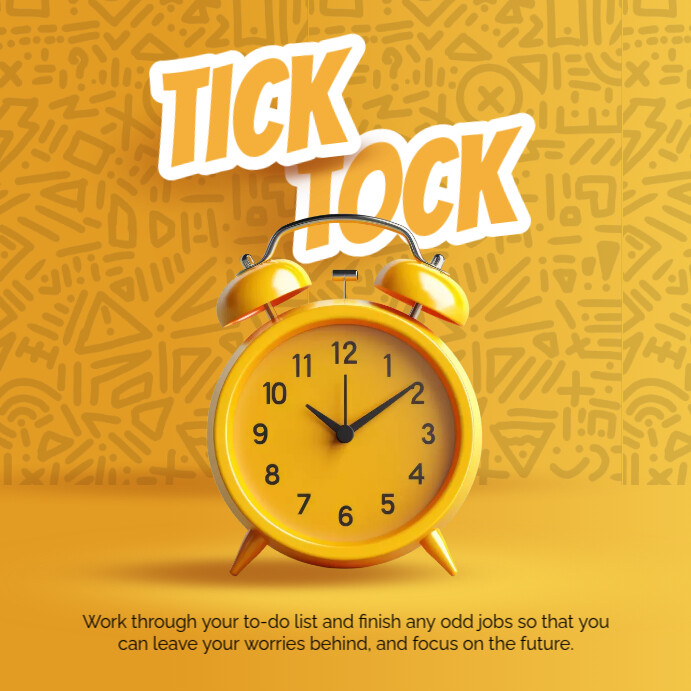 Tick Tock Day Instagram Post Templat | PosterMyWall