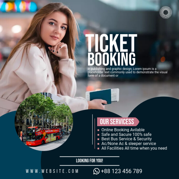 Ticket Booking Ad Design Template | PosterMyWall