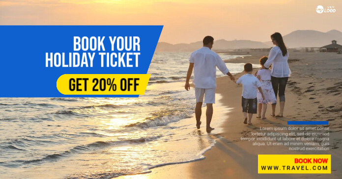 Copy of Ticket Booking Offer Facebook Cover | PosterMyWall