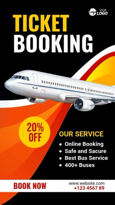 Ticket Booking Service Banner Ad Template | PosterMyWall