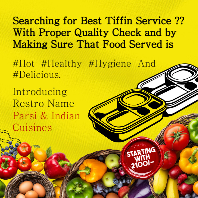 Plantilla de Tiffin Service Post Template | PosterMyWall
