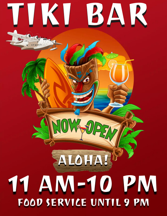 TIKI BAR Template | PosterMyWall