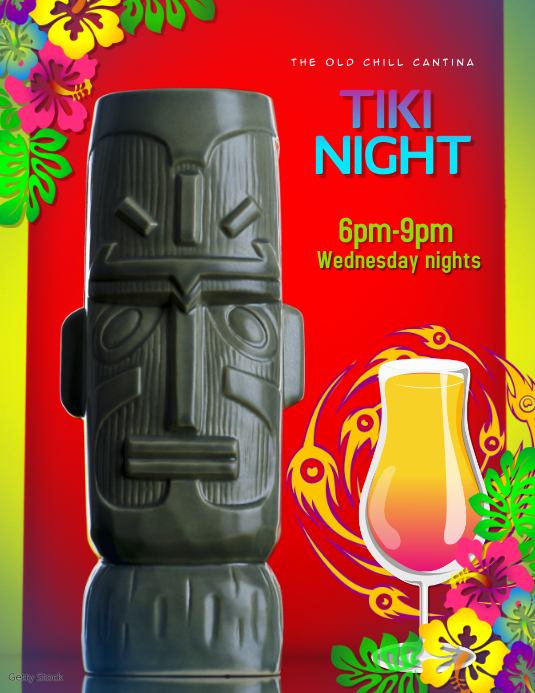 Tiki Bar Summer Luau Party Flyer Template | PosterMyWall