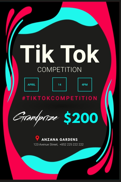 TIKTOK DANCE COMPETITON Template | PosterMyWall