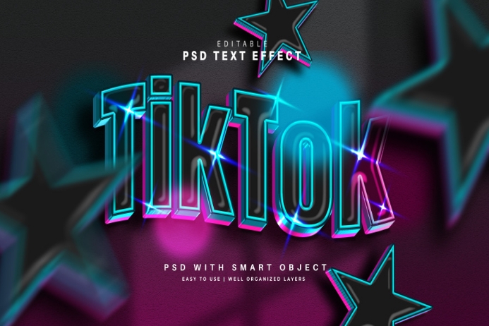 TikTok text effect illustration Template | PosterMyWall