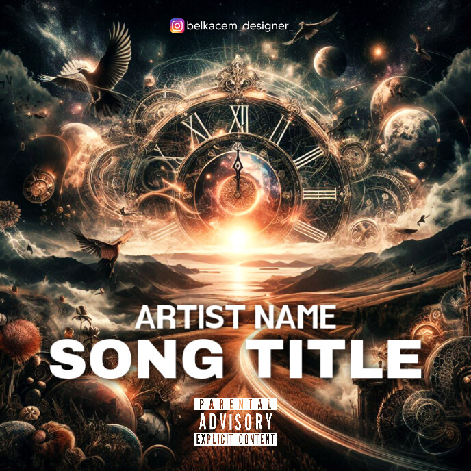 Time cover art mixtape design template | PosterMyWall