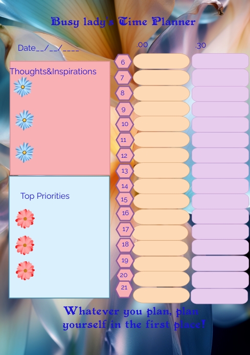 Time planner Template | PosterMyWall