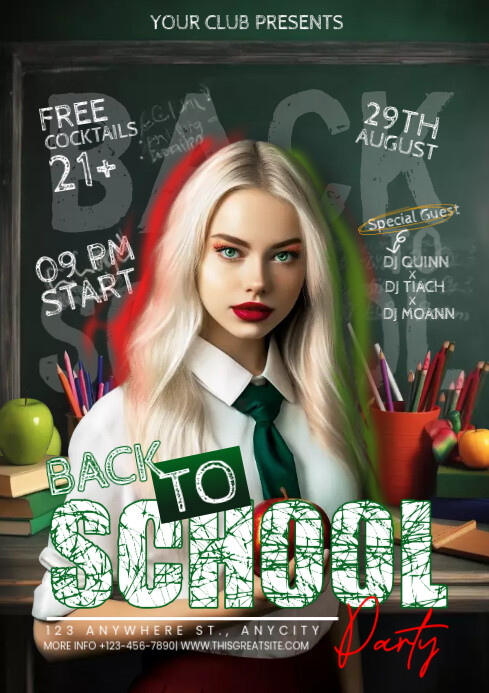 Time to Back to School Party Template | PosterMyWall