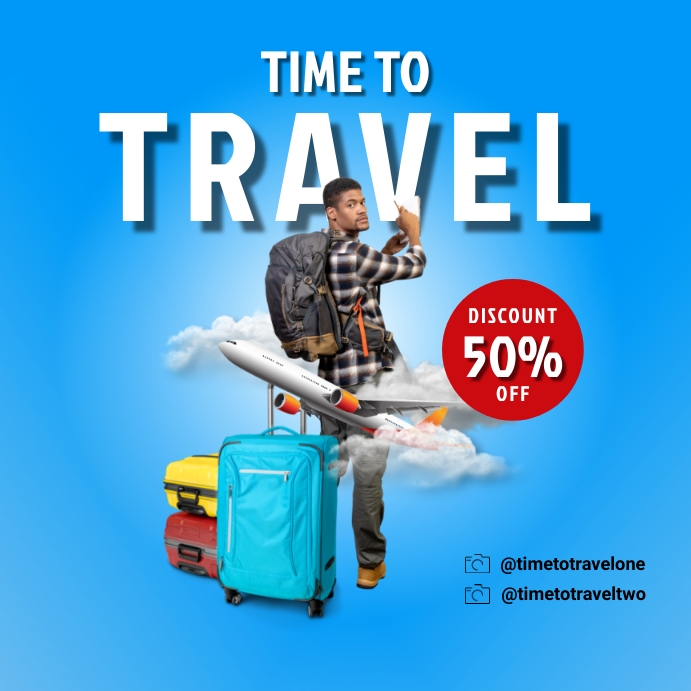Time To Travel Instagram Post Template | PosterMyWall