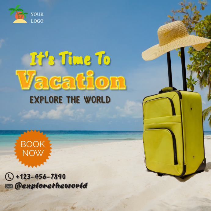Time To Vacation Template | PosterMyWall