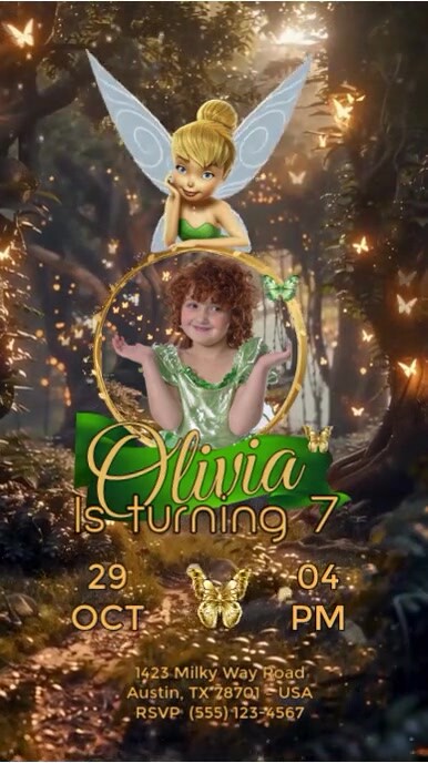Plantilla de tinker bell invitation | PosterMyWall