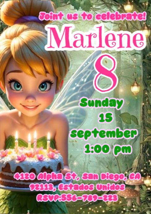 tinkerbell invitation Template | PosterMyWall